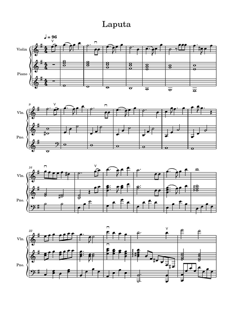 Laputa Piano Violin | PDF