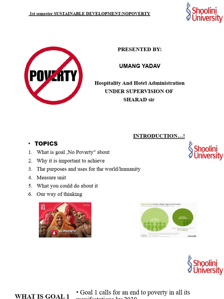 No Poverty: Achieving SDG Goal 1 | PDF | Social Science | Self-Improvement