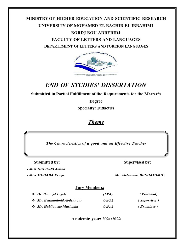 Final Desertation | PDF | Teachers | Learning