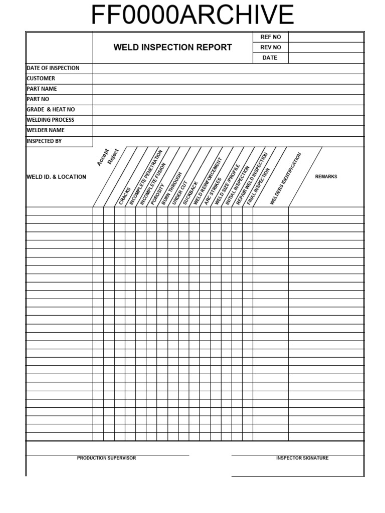 Welding Inspection Report | PDF | Welding | Construction