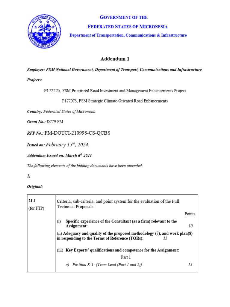 Addendum1 DSS | PDF | Procurement | Consultant