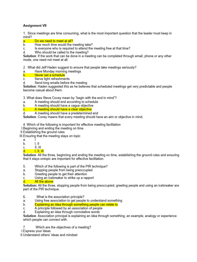 Assignment VII (1) - Correct | PDF | Body Language | Attention