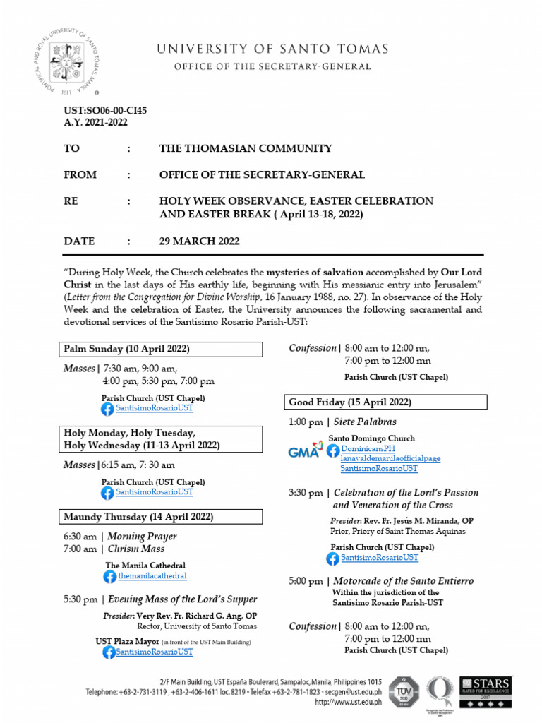 Ci45 Holy Week 2022 | PDF | Easter | Eastertide