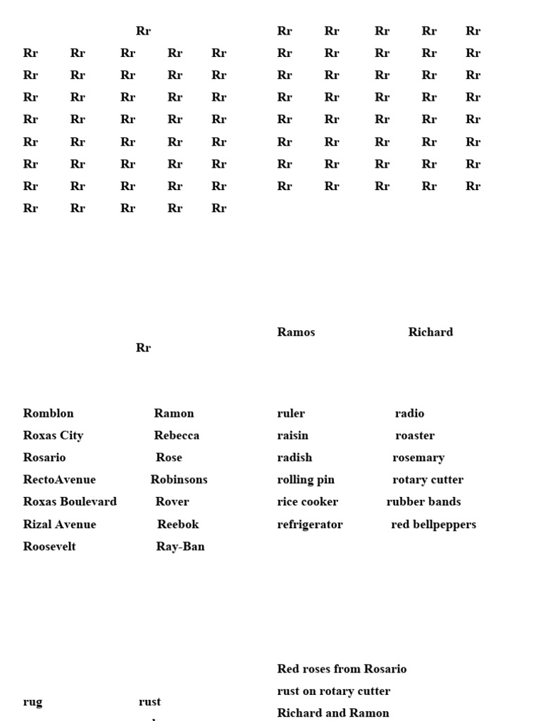 Letter RR | PDF | Home & Garden