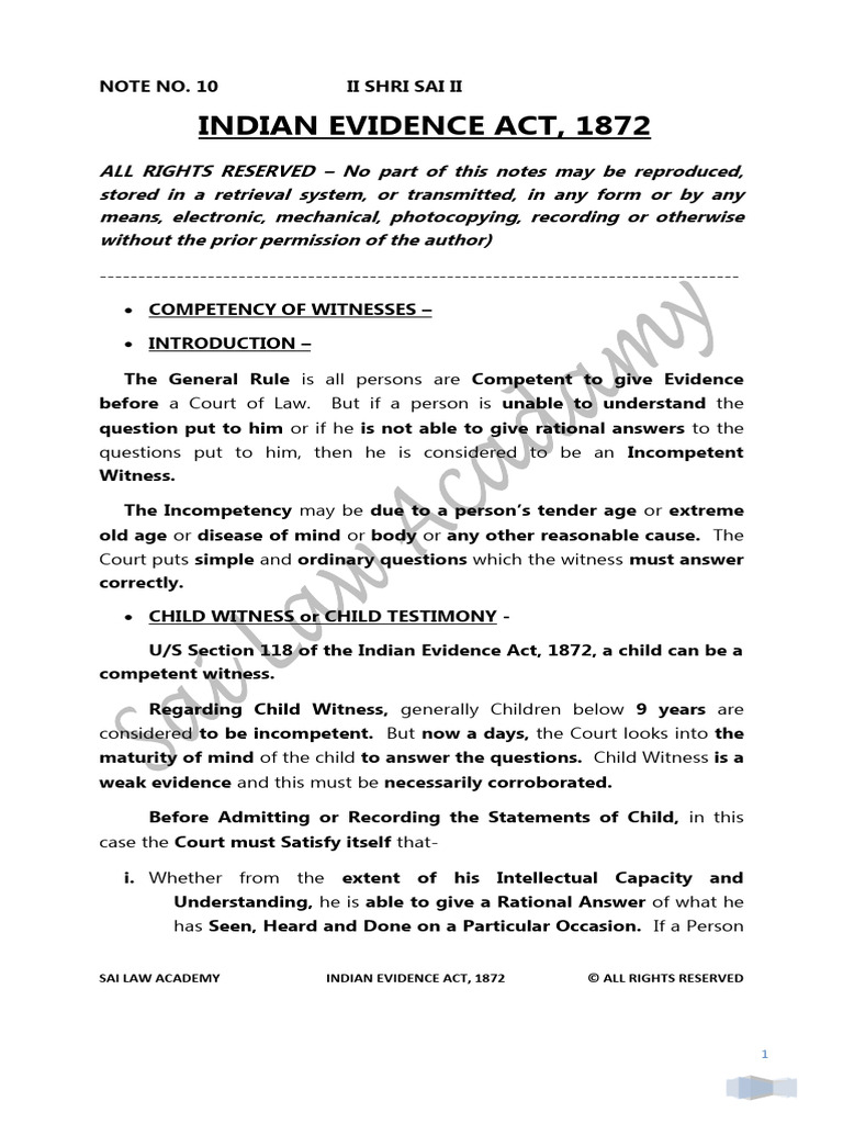 Indian Evidence Act 10 - 2021 | PDF | Aiding And Abetting | Common Law