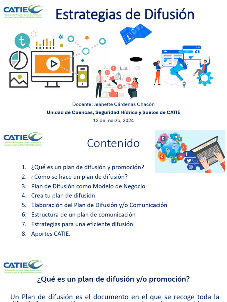Plan de Difusión de Cuencas CATIE | PDF