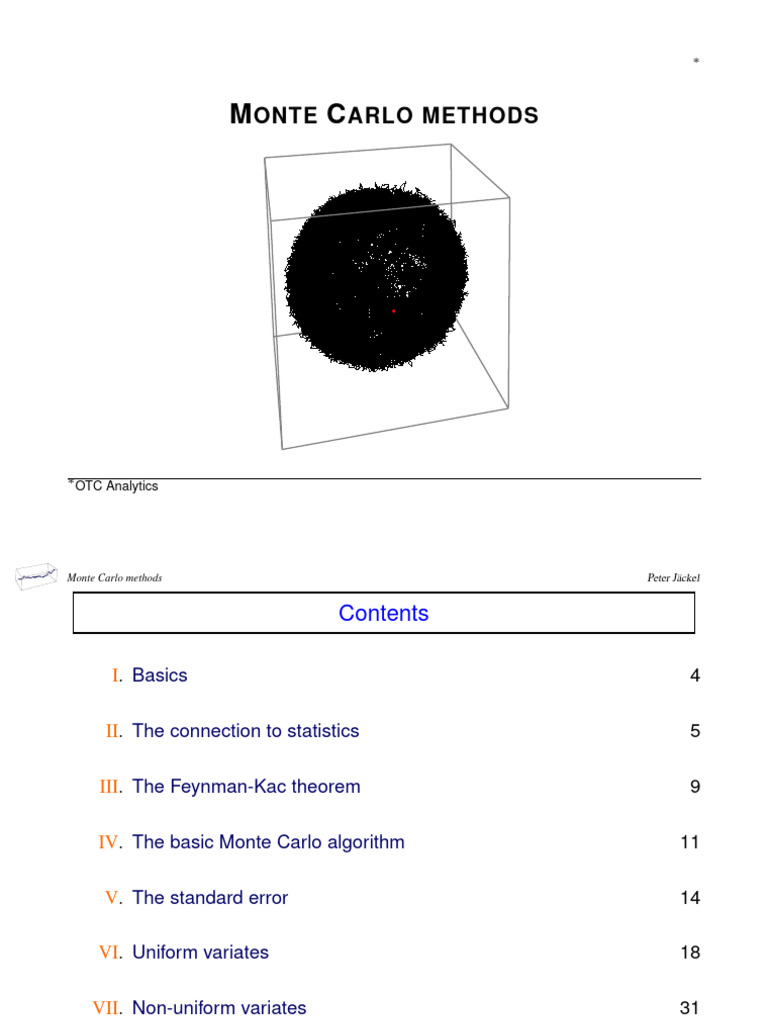 Monte Carlo | PDF | Monte Carlo Method | Probability Distribution