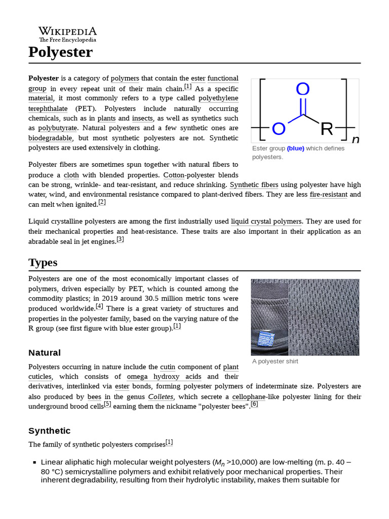 Polyester | PDF | Polyester | Chemical Substances