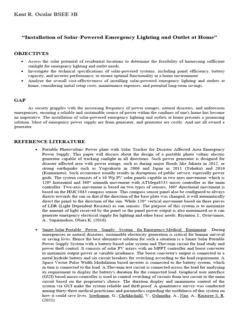 Solar-Powered Emergency Lighting Solutions | PDF | Photovoltaics ...