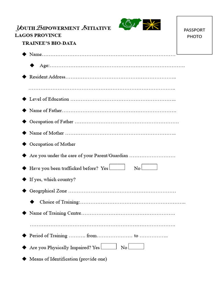 Trainee's Details & Declaration Form | PDF | Career & Growth | Self ...