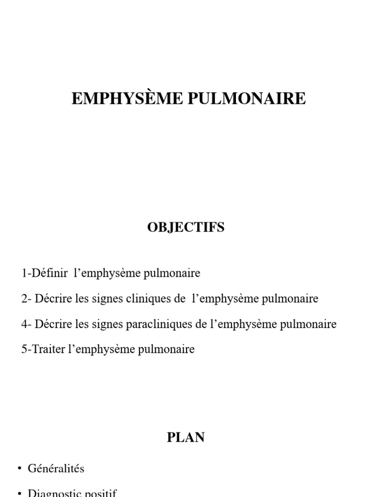 Comprendre l'Emphysème Pulmonaire | PDF | Poumon | Bronchopneumopathie ...