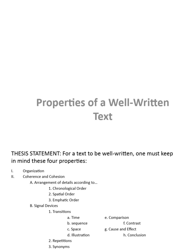 Properties of A Well Written Text | PDF | Sentence (Linguistics) | Word