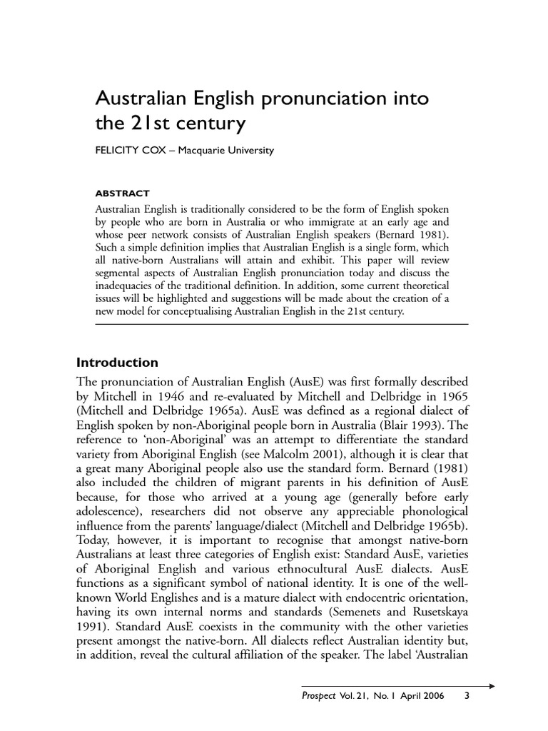 Modern Australian English Pronunciation | PDF | Vowel | English Language