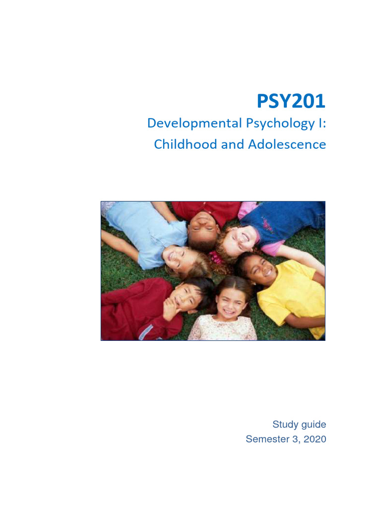 PSY201 Study Guide S3 2020 | PDF | Developmental Psychology | Adolescence