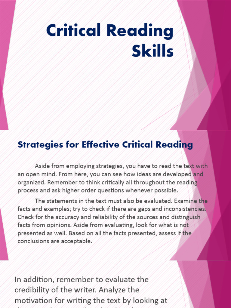 Effective Strategies for Critical Reading | PDF | Intertextuality | Policy