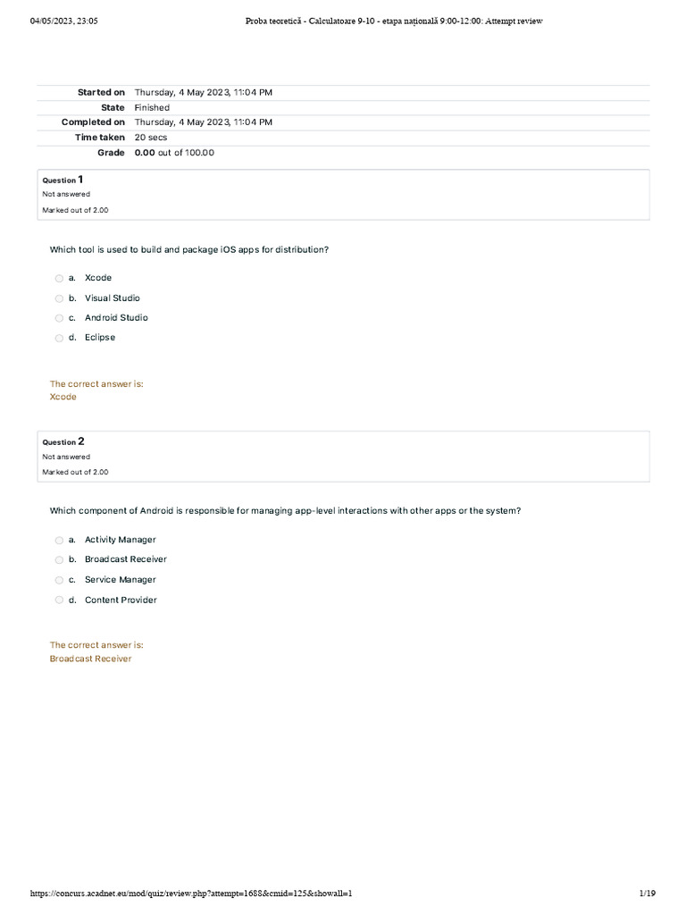 Barem Teoretic Calc 9 10 | PDF