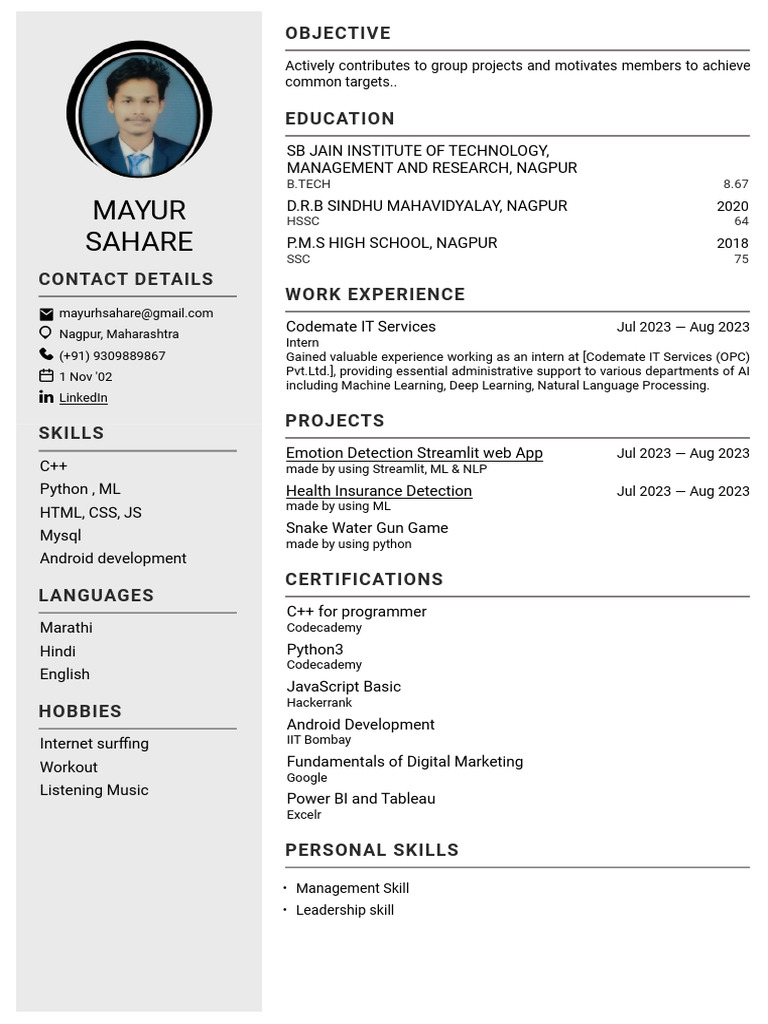 Mayur SahareNewResume | PDF | Computer Science | Software Development