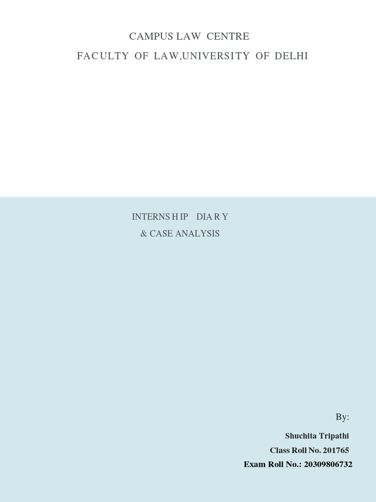 law-internship-diary_compress (1) | PDF | Eviction | Law Clerk