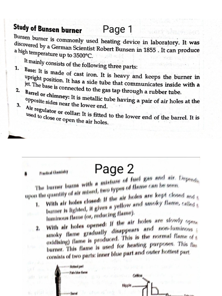 Study of Bunsen Burner | PDF