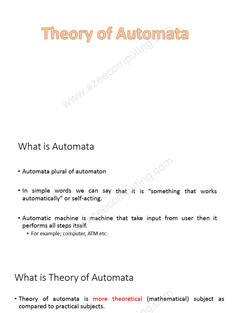 Automata Lectures PDF | PDF | Theoretical Computer Science | Theory Of Computation