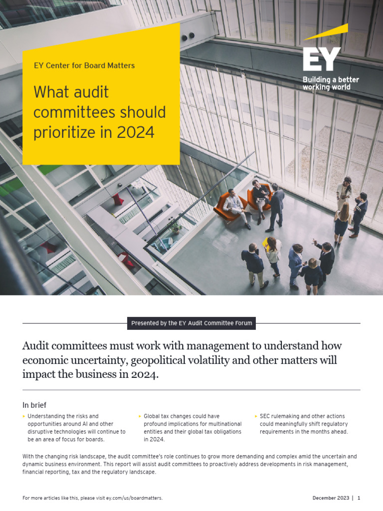 Audit Committees' 2024 Priorities Guide | PDF | Cost Of Living ...