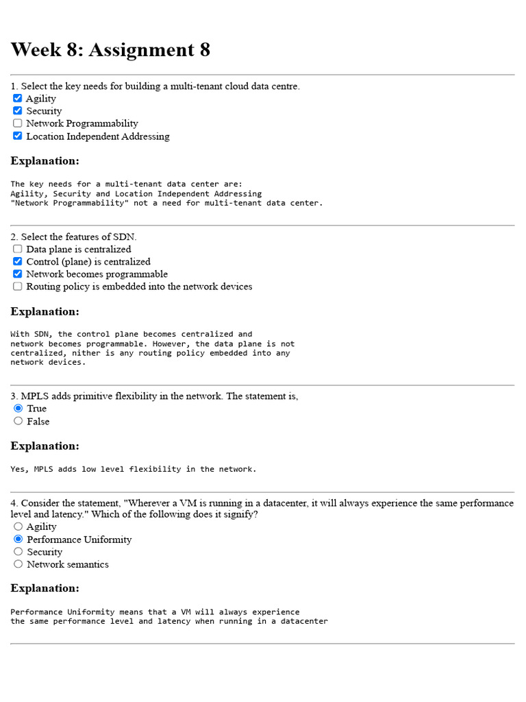 Solution Cs66 Week 08 Assignment 08 | PDF | Network Architecture | Telecommunications