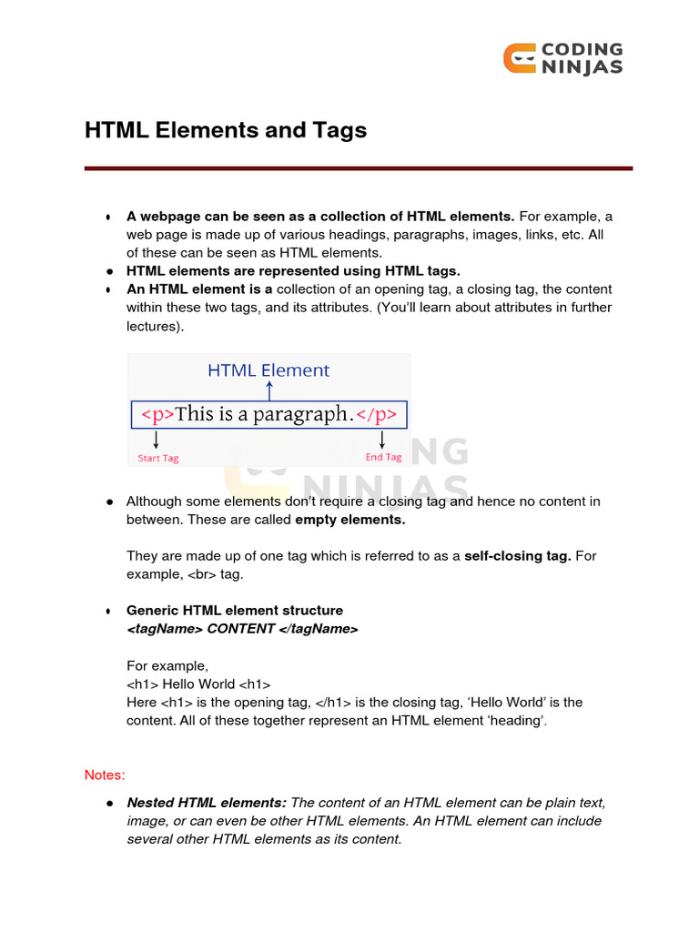 HTML Elements and Tags-2430 | PDF | Html Element | Html