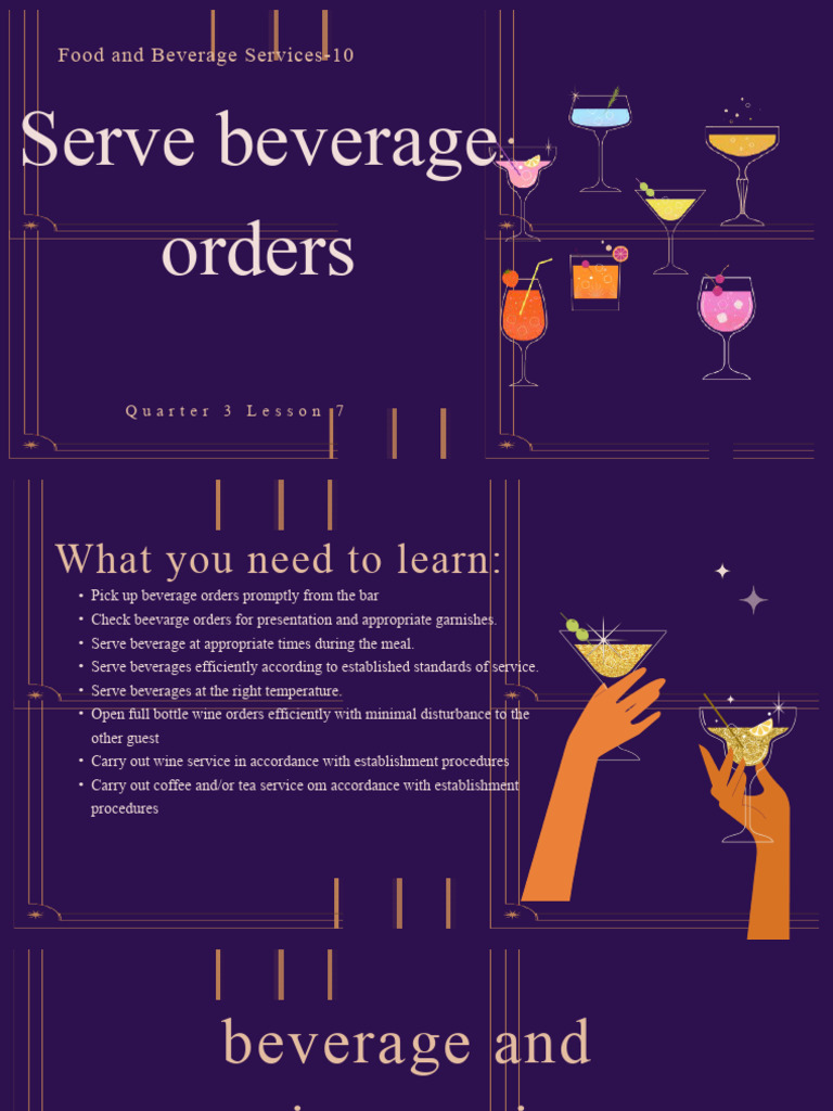 Beverage Service Techniques and Standards | PDF | Drink | Alcoholic Drinks