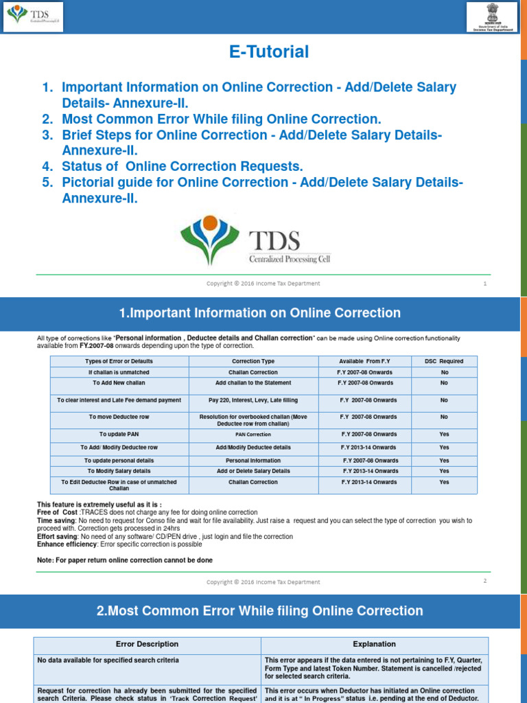 Online Correction - Add Delete Salary Details | PDF | Tax Deduction | Taxes