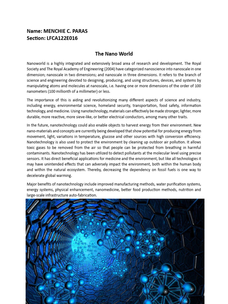 Activity 8 - The Nano World | PDF