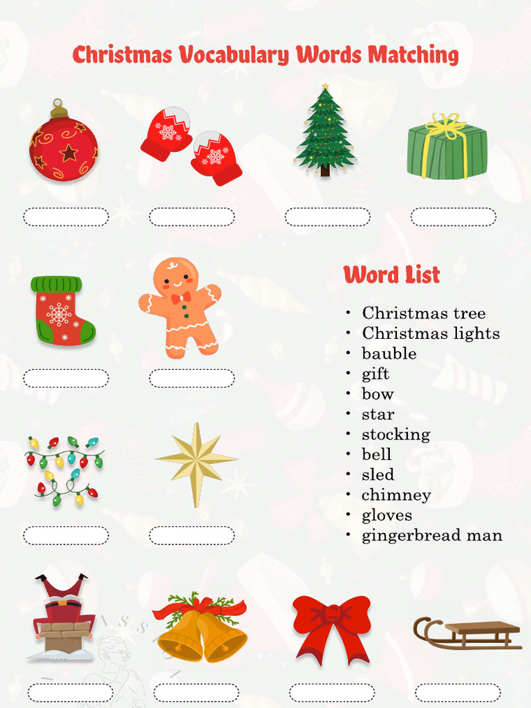 Christmas Vocabulary Activities for Kids | PDF