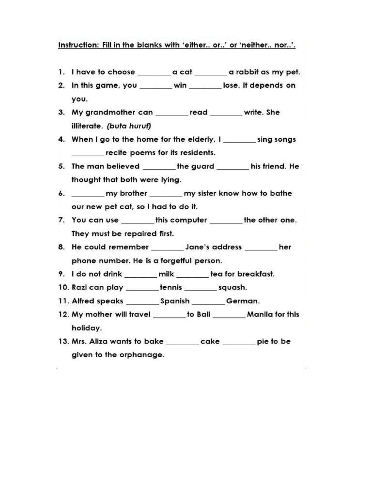English Worksheet | PDF