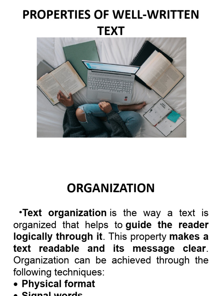 Properties of Well Written Text | PDF | Punctuation | Word