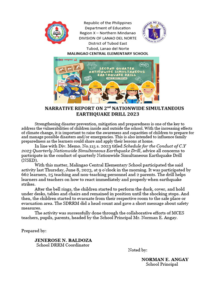 2nd NSED 2023 | PDF | Emergency Management | Disasters