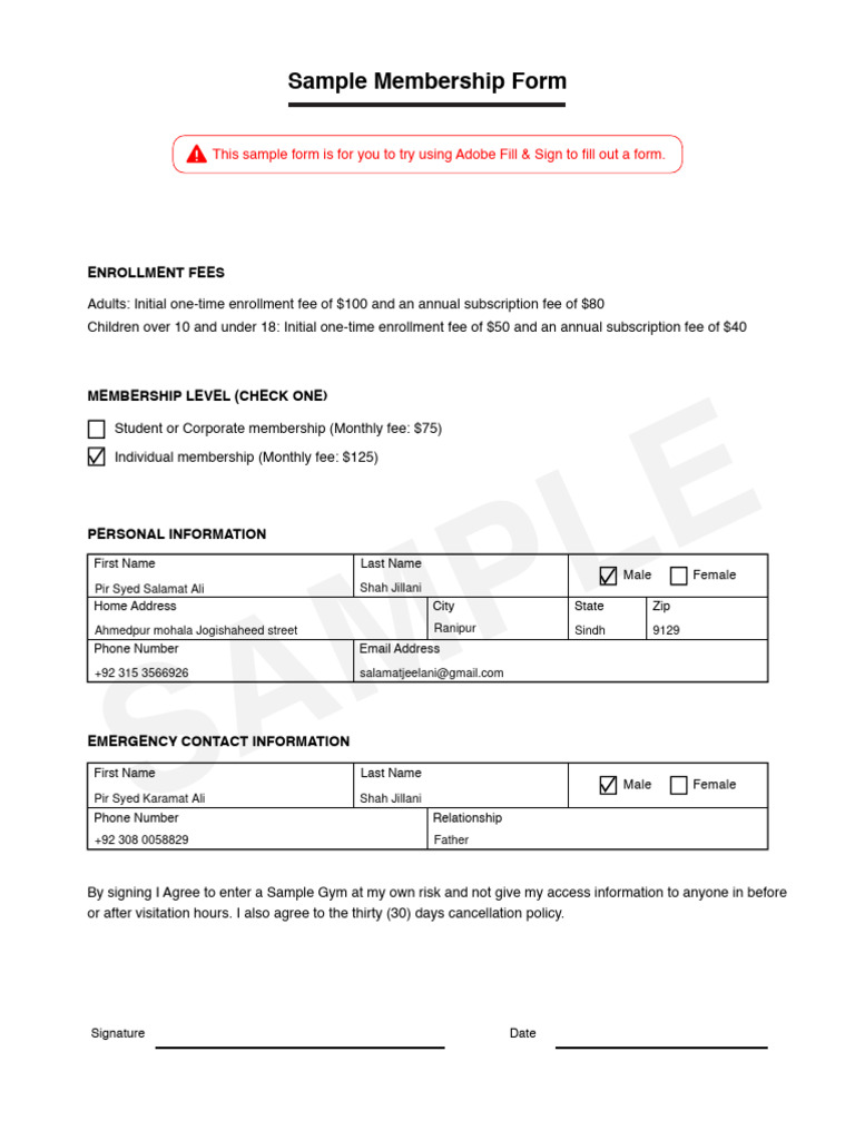 Sample Form | PDF