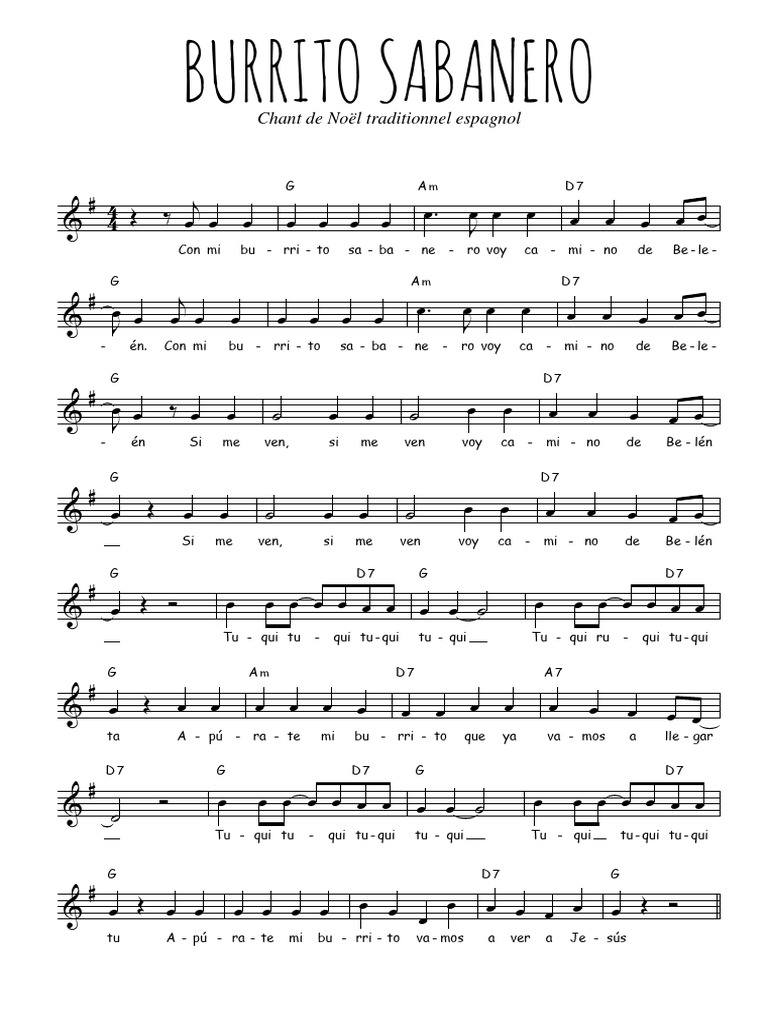 Burrito Sabanero (Trad Noel Espagnol) | PDF