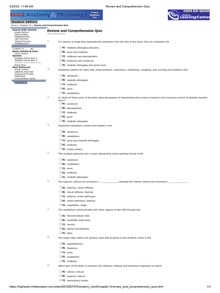 NEOUROANATOMY MCQ3 | PDF | Cerebrospinal Fluid | Cerebellum