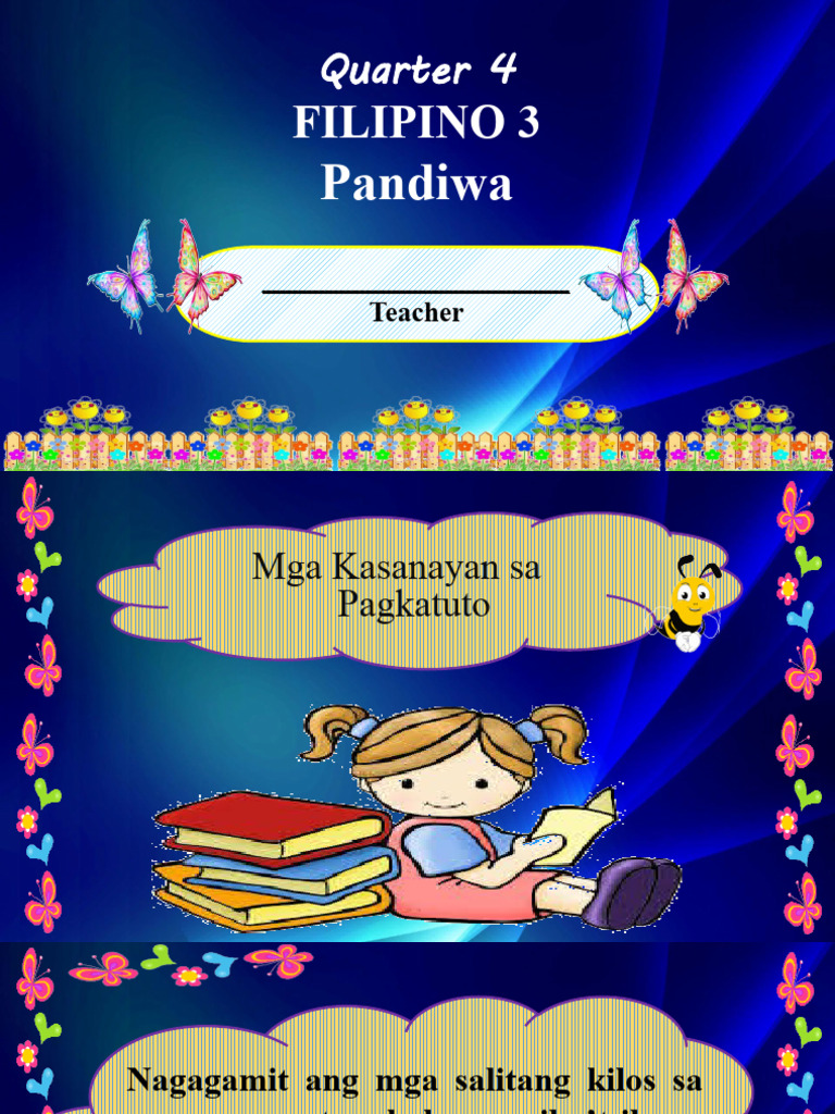 FIL3 Q4 Topic1 PPT Nagagamit Ang Mga Salitang Kilos 1 | PDF