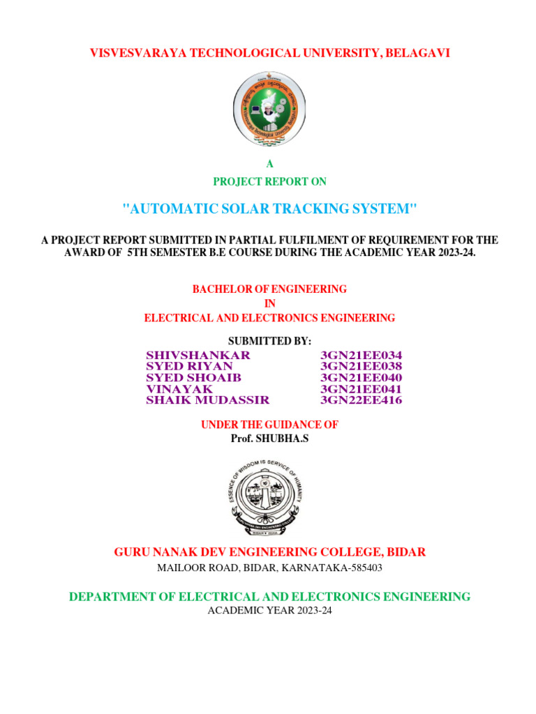 Automatic Solar Tracking System (Single Axis) | PDF | Solar Cell | Thin ...