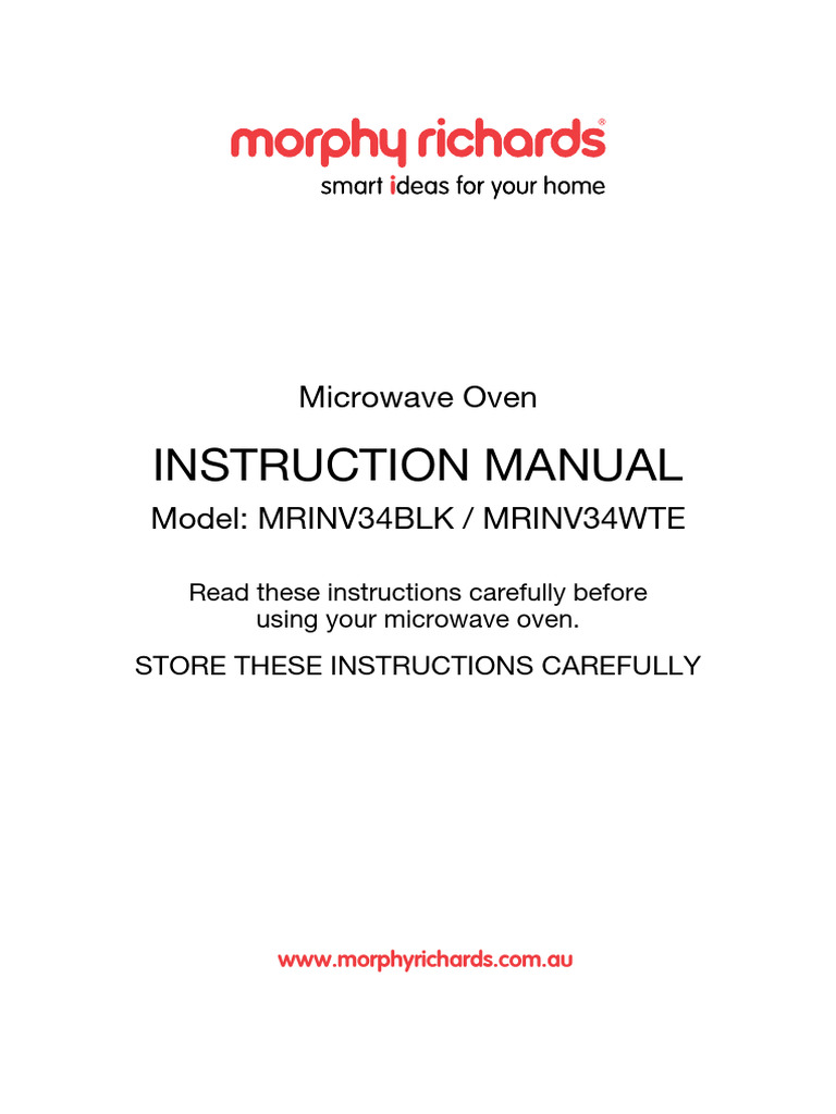 Microwave Oven Instruction Manual | PDF