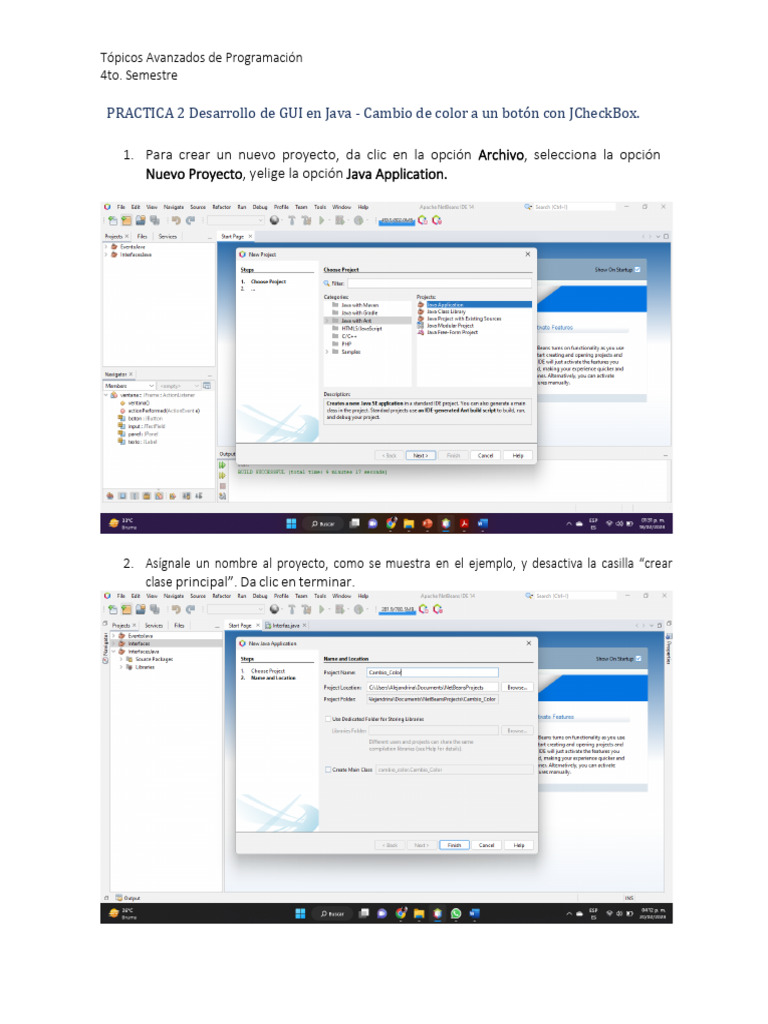 Práctica 3 Desarrollo de Una GUI - Cambio de Color - 034612 | PDF | Java (lenguaje de ...