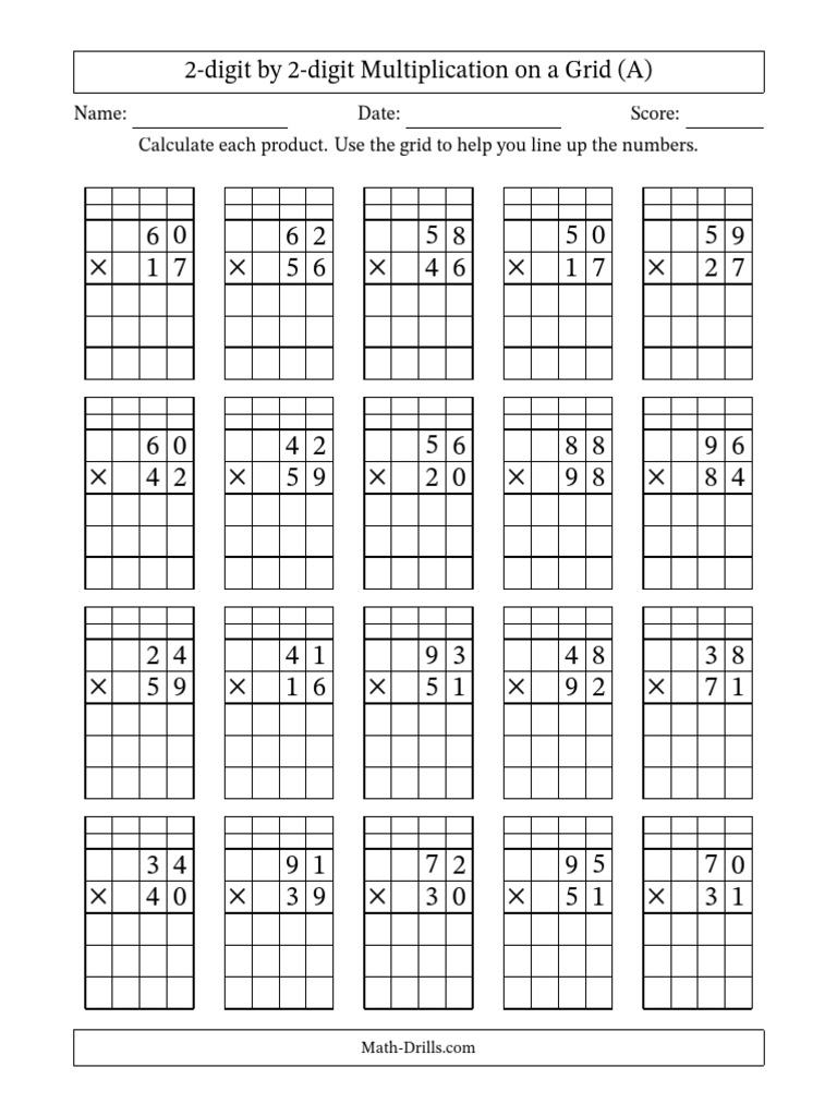 Multiplication With Grid | PDF