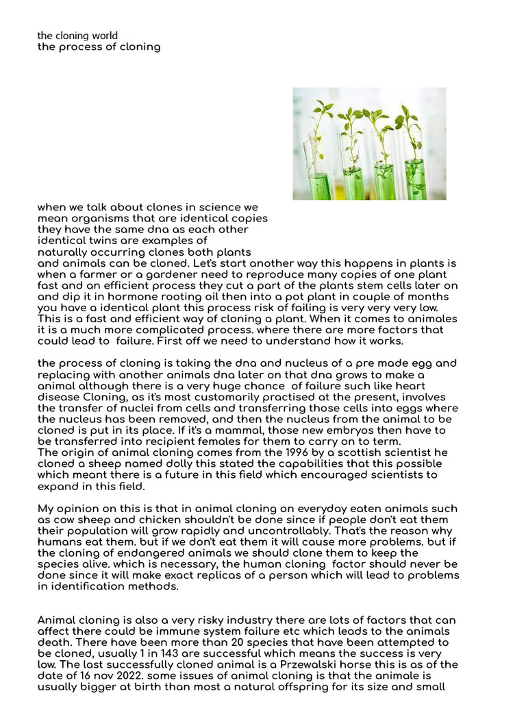 Biotech Essay Template | PDF | Cloning | Biology