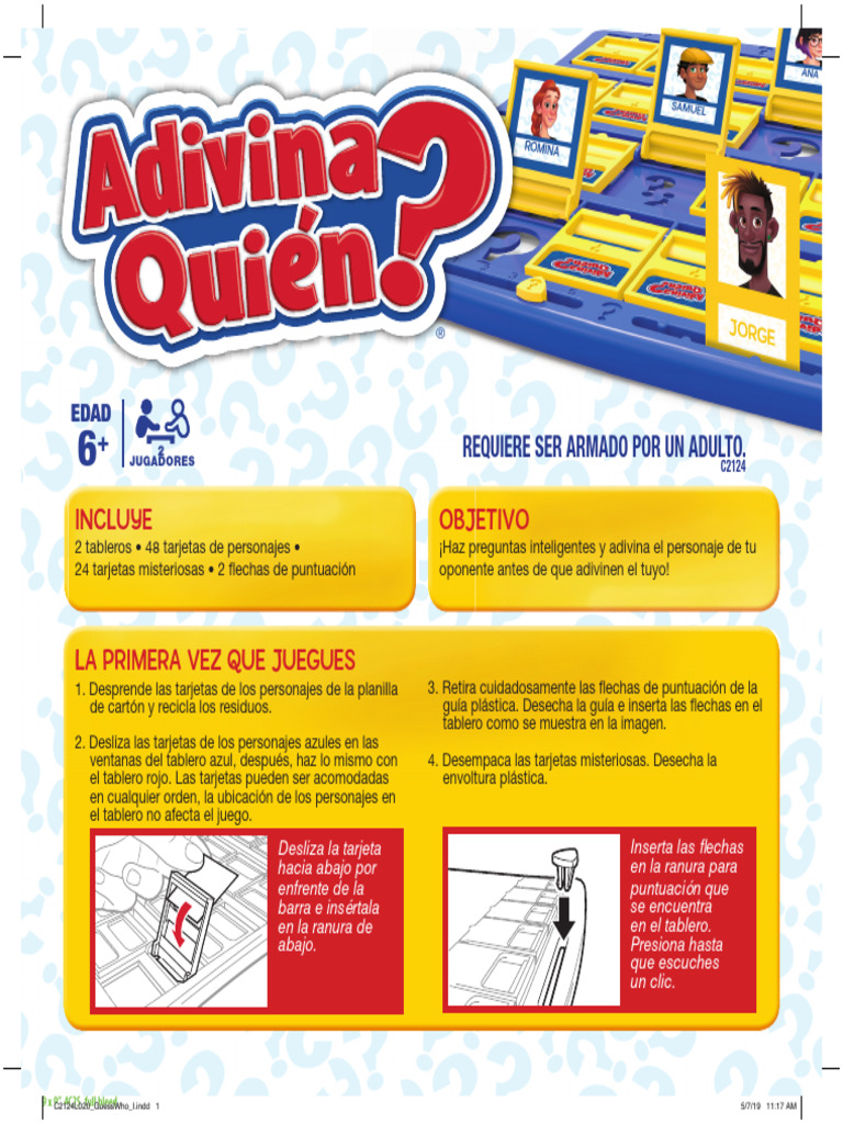 C2124 Es Co Guess Who Classic Game | PDF