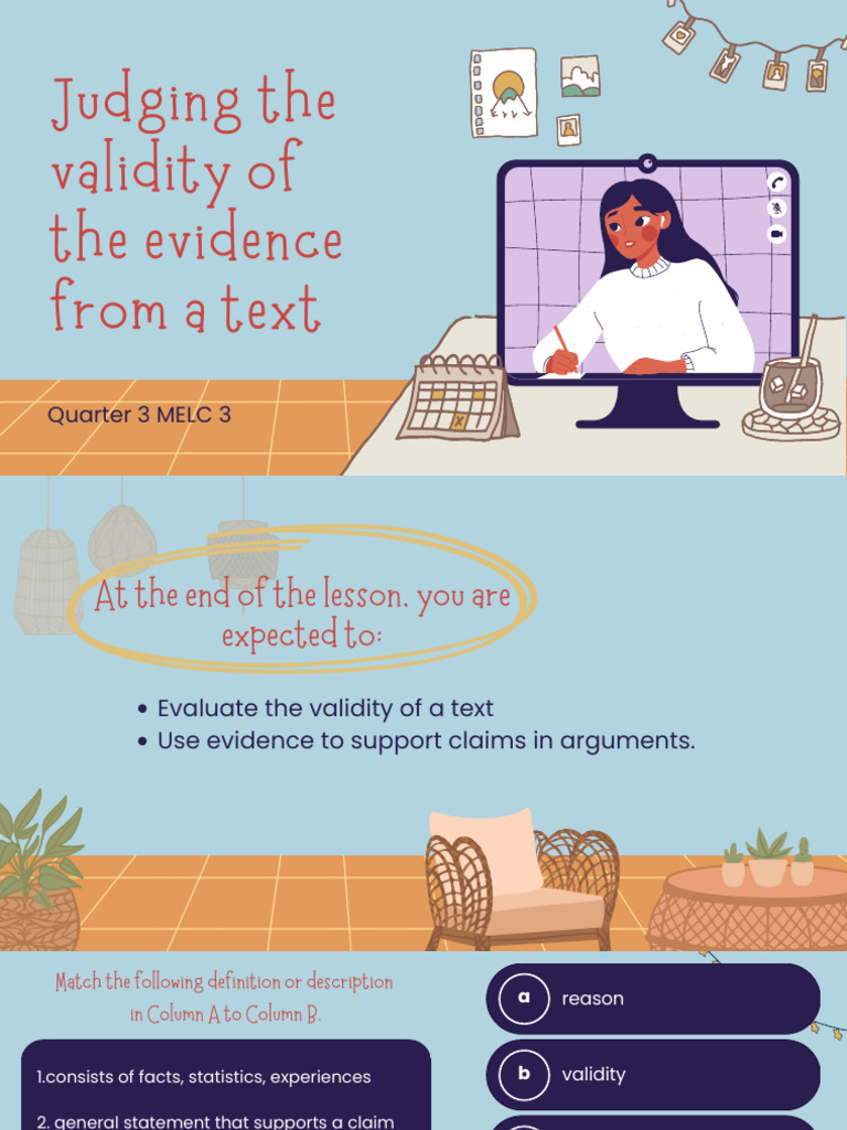PDF Q3 Lesson 3MeLC 3 Judge The Validity of The Evidence Listened To or ...