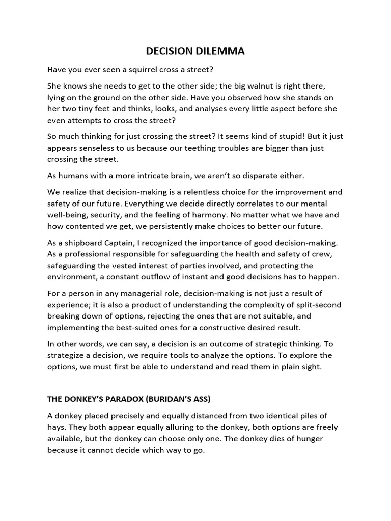 Decision Dilemma | PDF | Time Management | Professional Skills