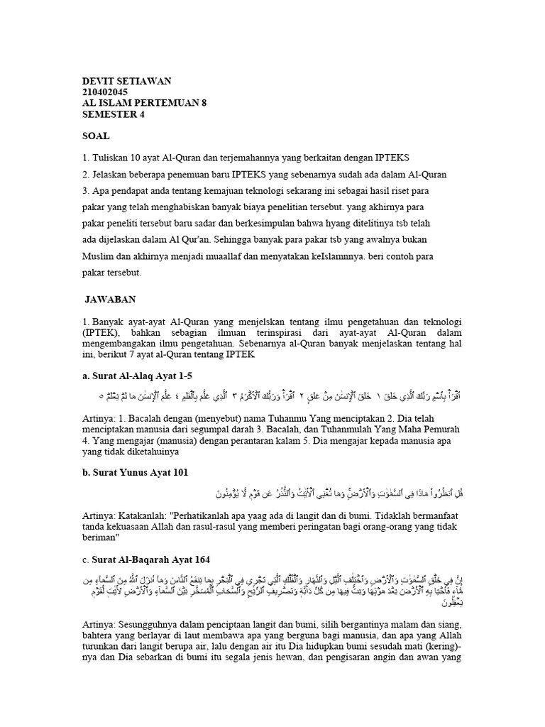 Uts Devit Al Islam | PDF