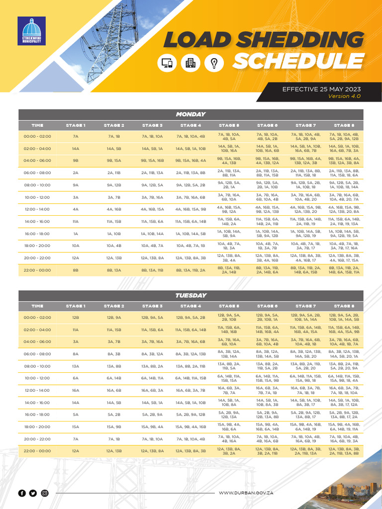 Load Shedding Schedule 2023 | PDF