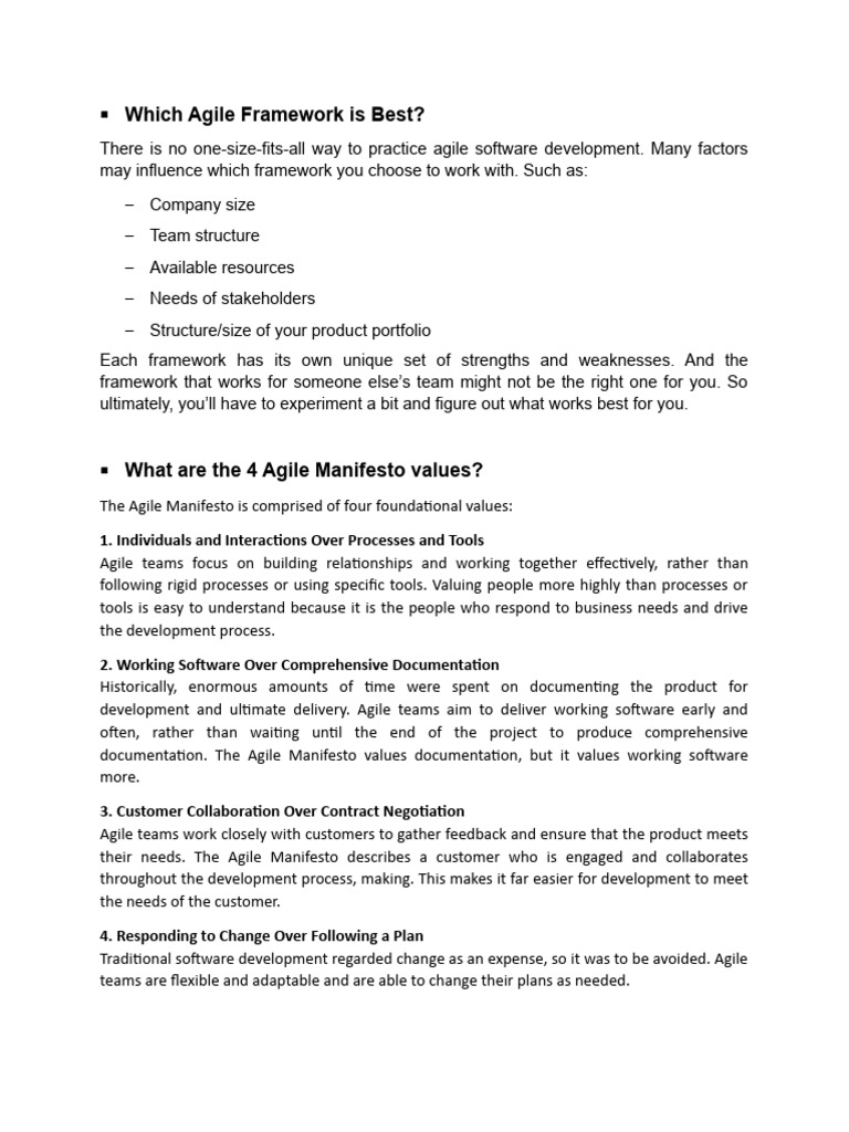 Agile Questions | Download Free PDF | Scrum (Software Development ...