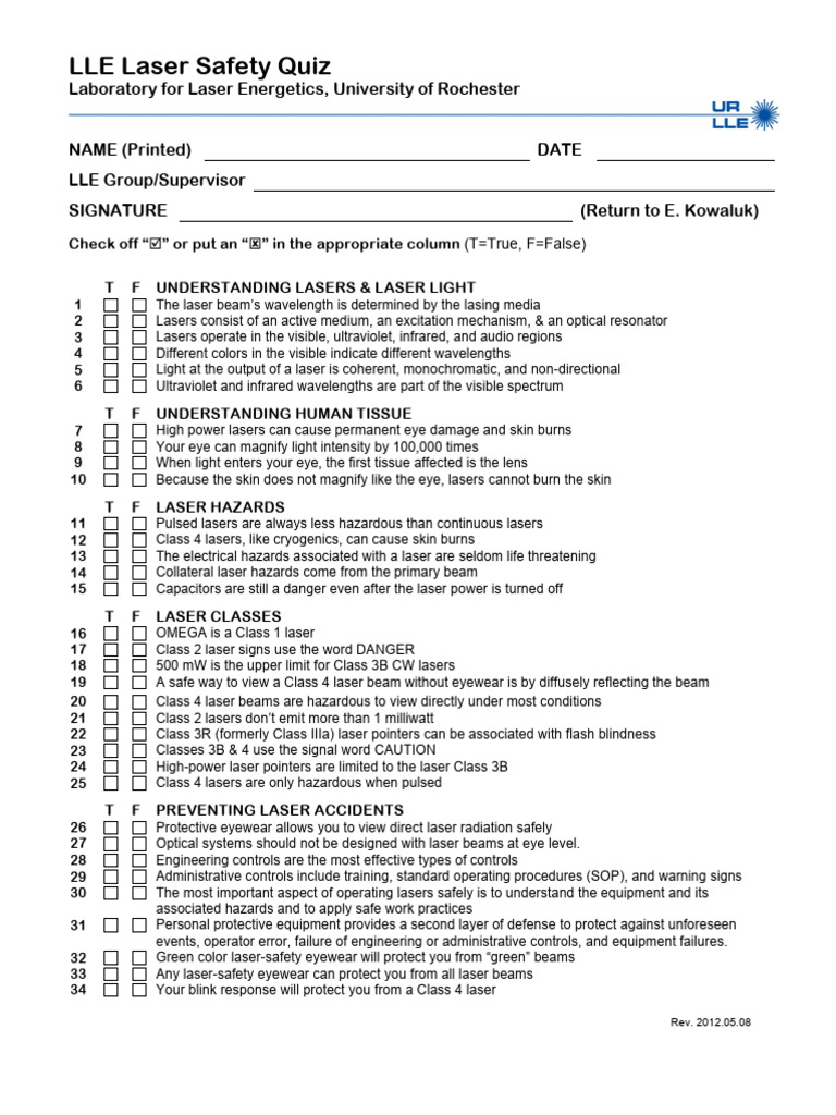 laser_quiz | PDF | Laser | Electrodynamics